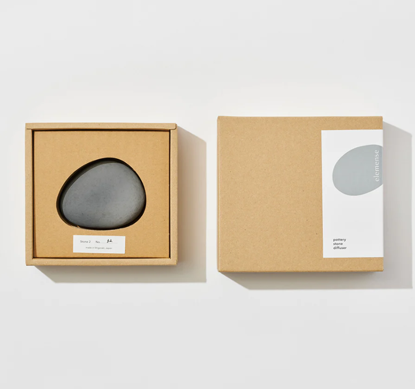 Grey Triangle Pottery Stone Diffuser/ elemense | KO•KYOTO